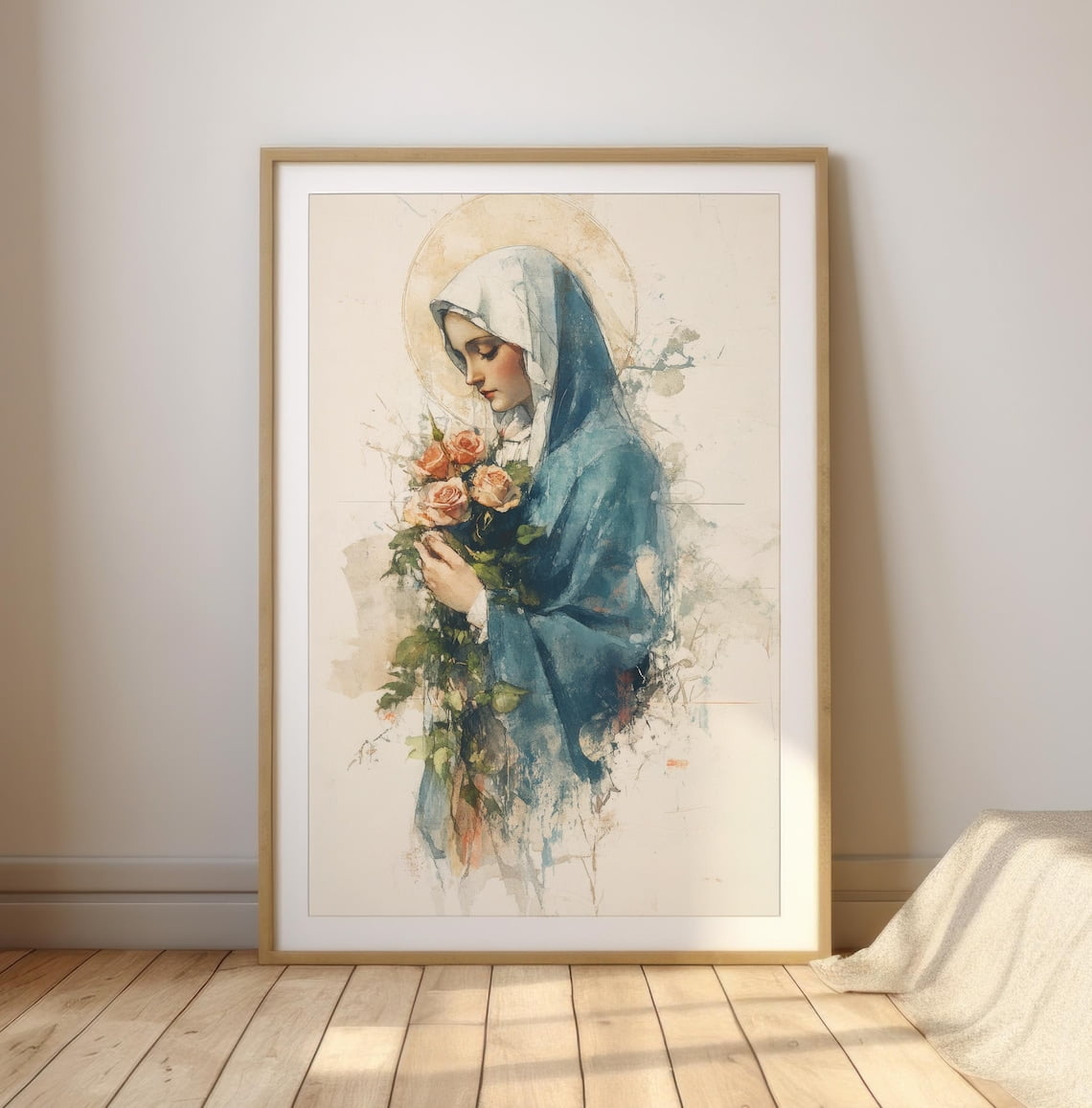 Virgin Mary Art Blessed Mother Print Catholic Home Decor Marian ...