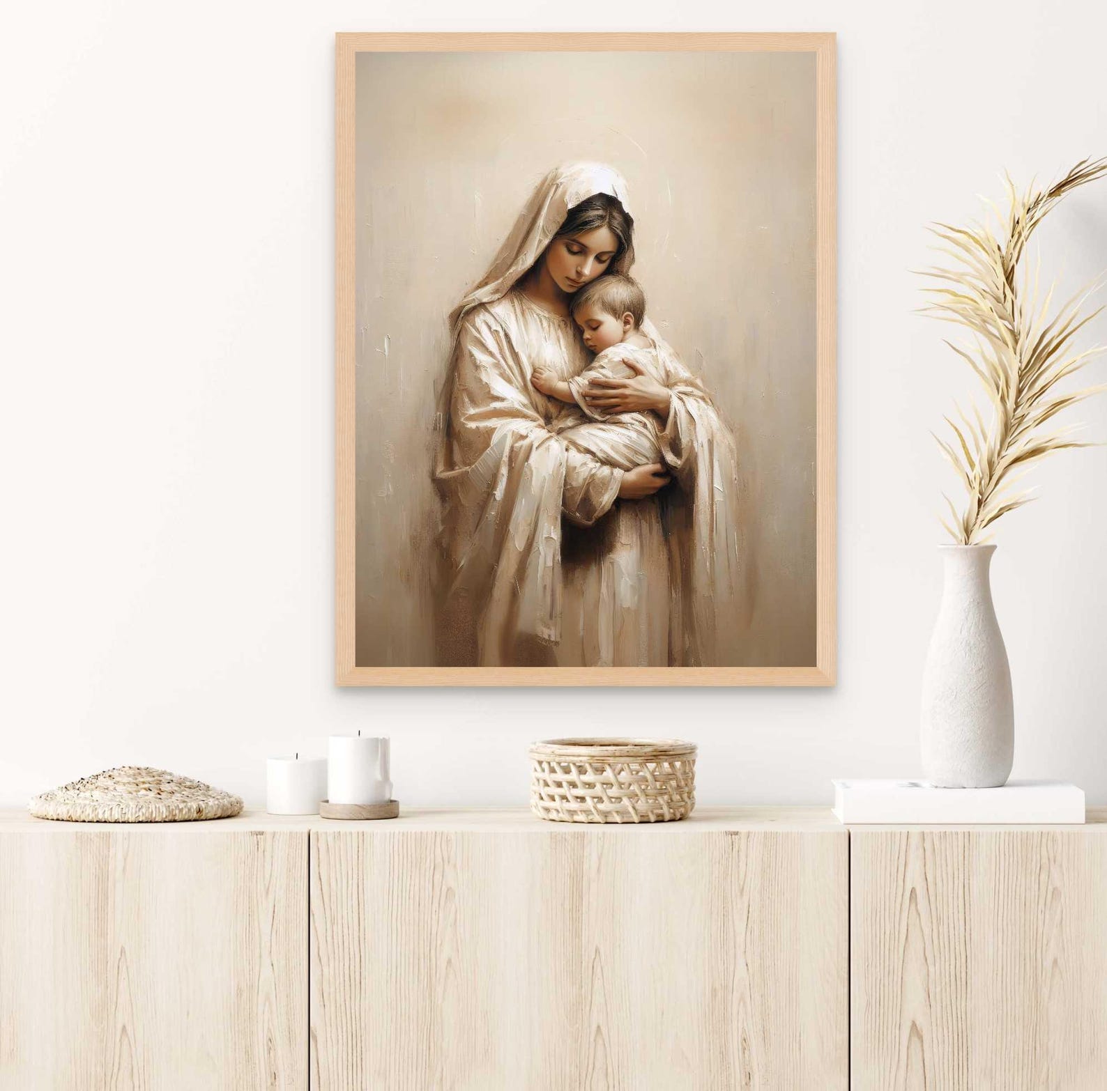 Virgin Mary with Baby Jesus, Christian Art, Nativity Art, Birth of ...