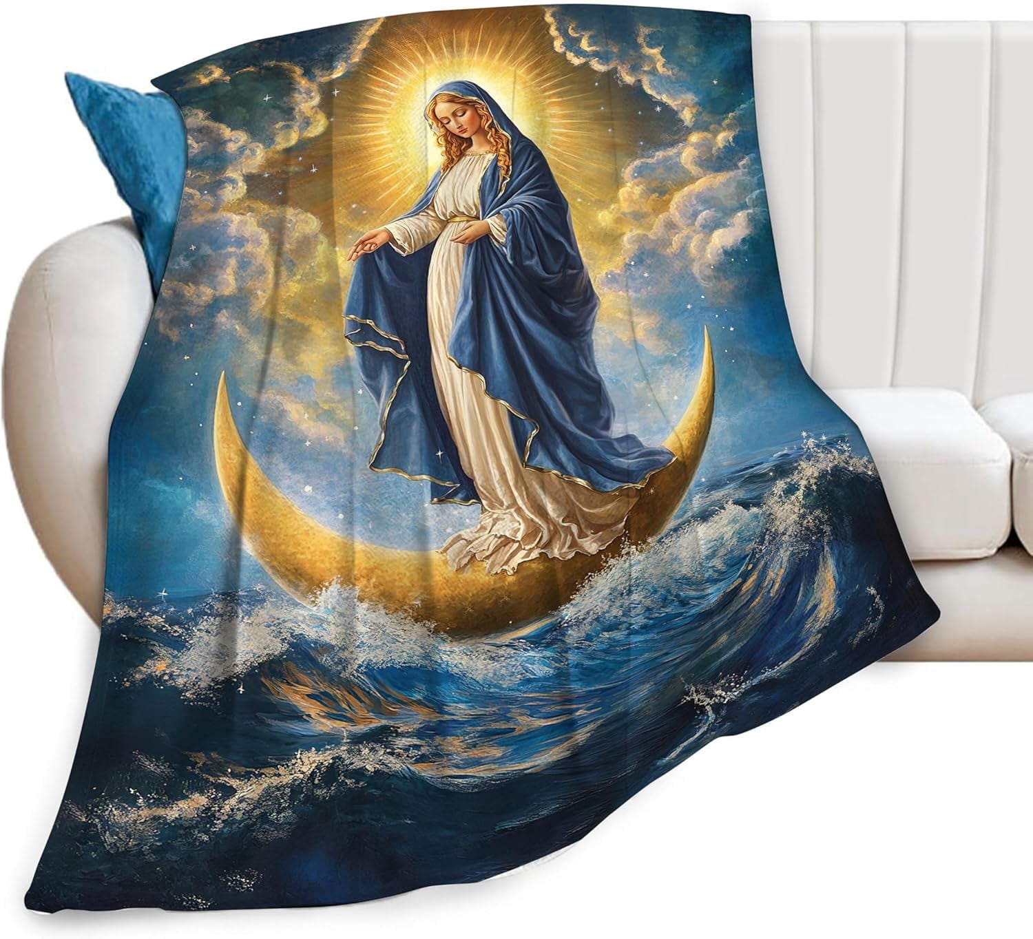 Virgin Mary Blanket Christian Bible Verse Prayer Healing Throw Blanket ...
