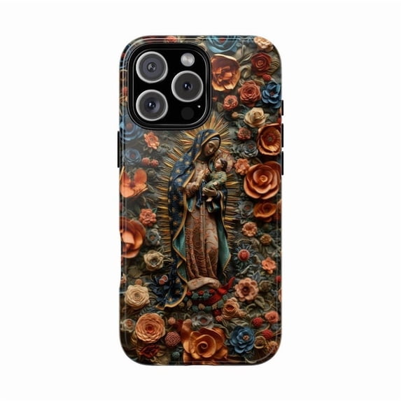Virgin Mary Blessed Mother Holy Floral Catholic Faith Art iPhone 11 12 ...