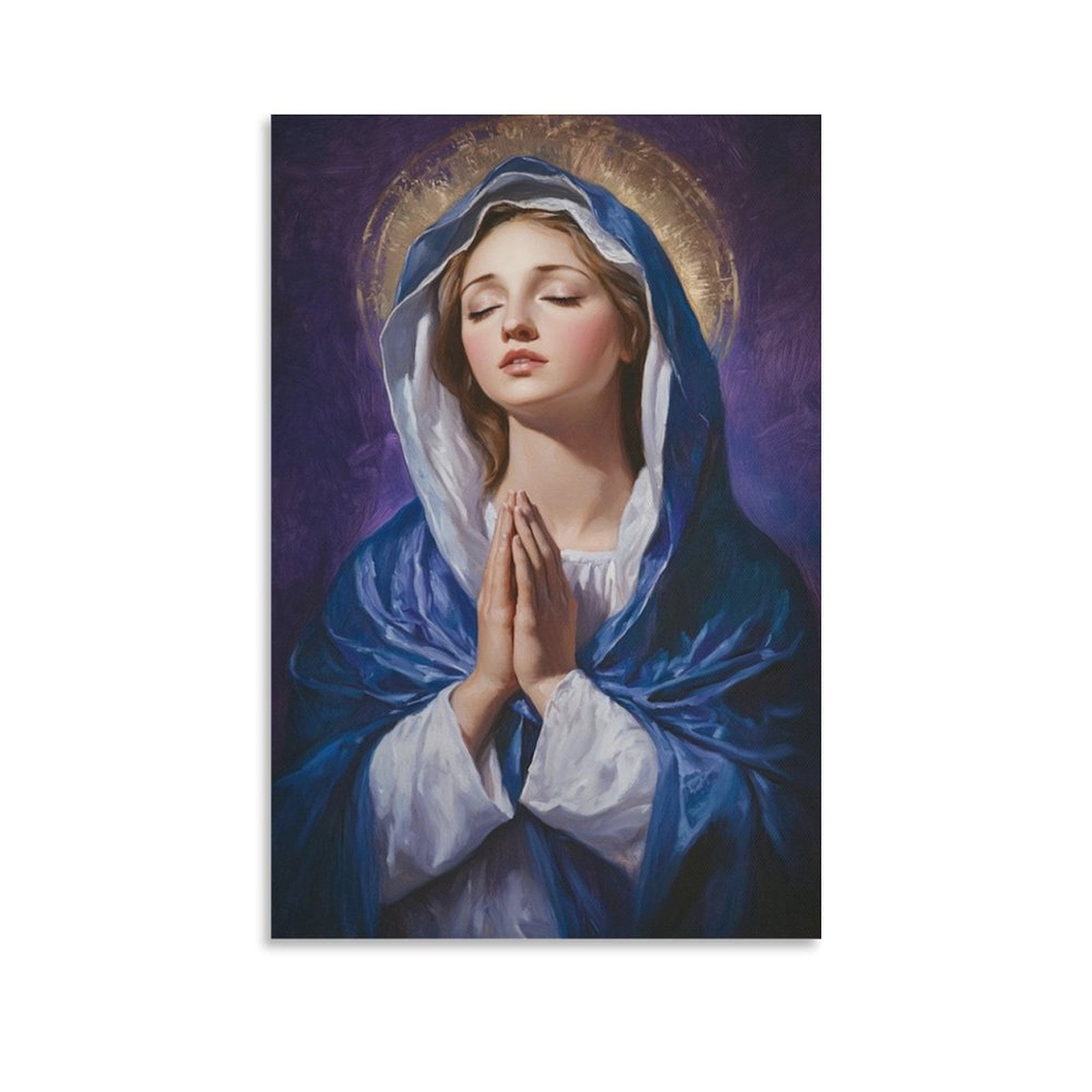 Virgin Mary Canvas Painting Print Virgin Mary Prayer Artwork Poster ...
