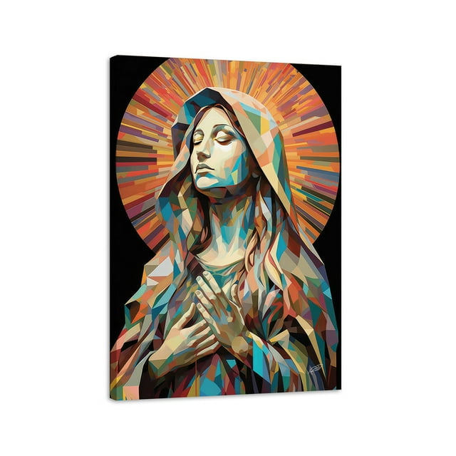 Virgin Mary Catholic Wall Art | Blessed Mother Mary Home Decor | Modern ...