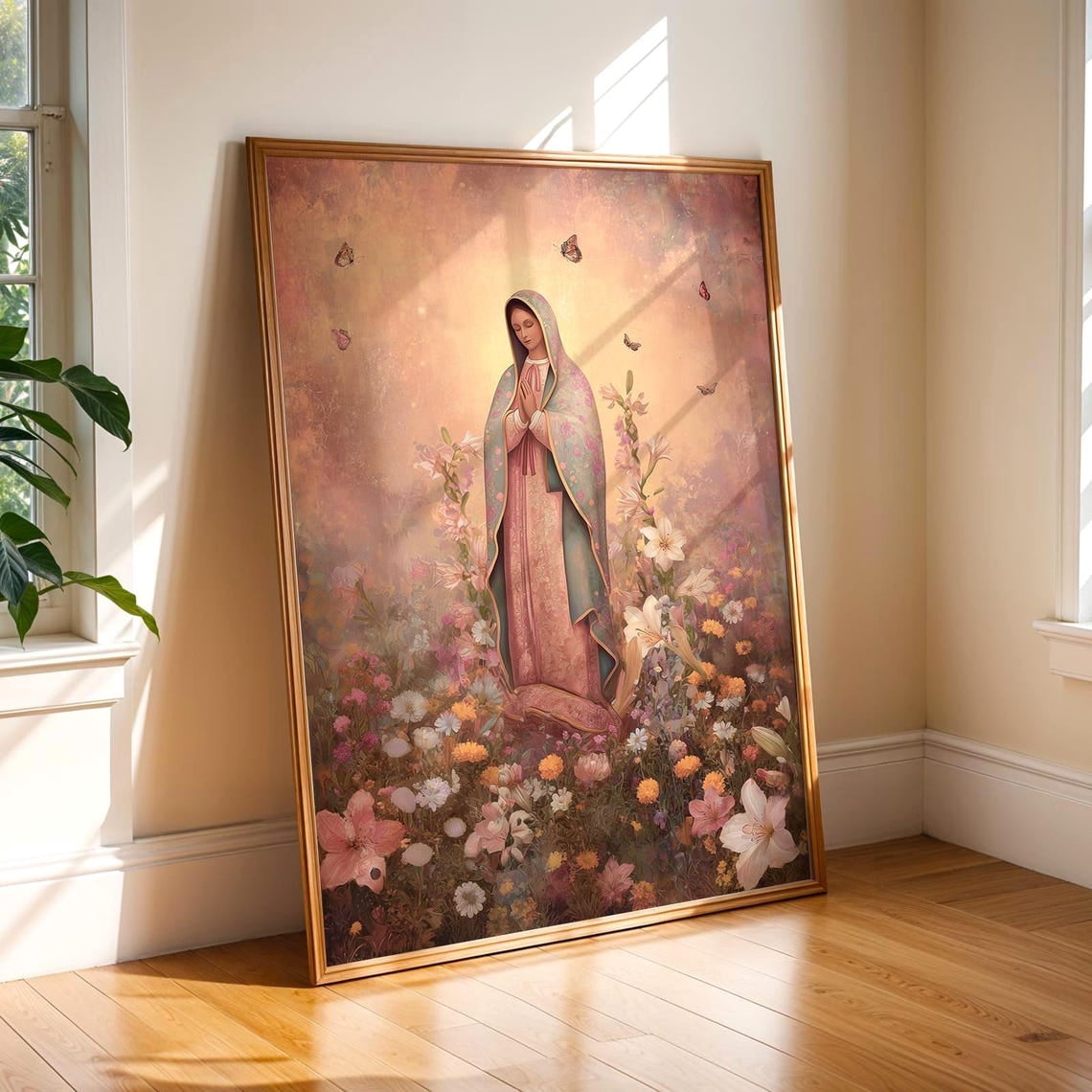 Virgin Mary Floral Catholic Easter Mexican Marian Spring Resurrection ...
