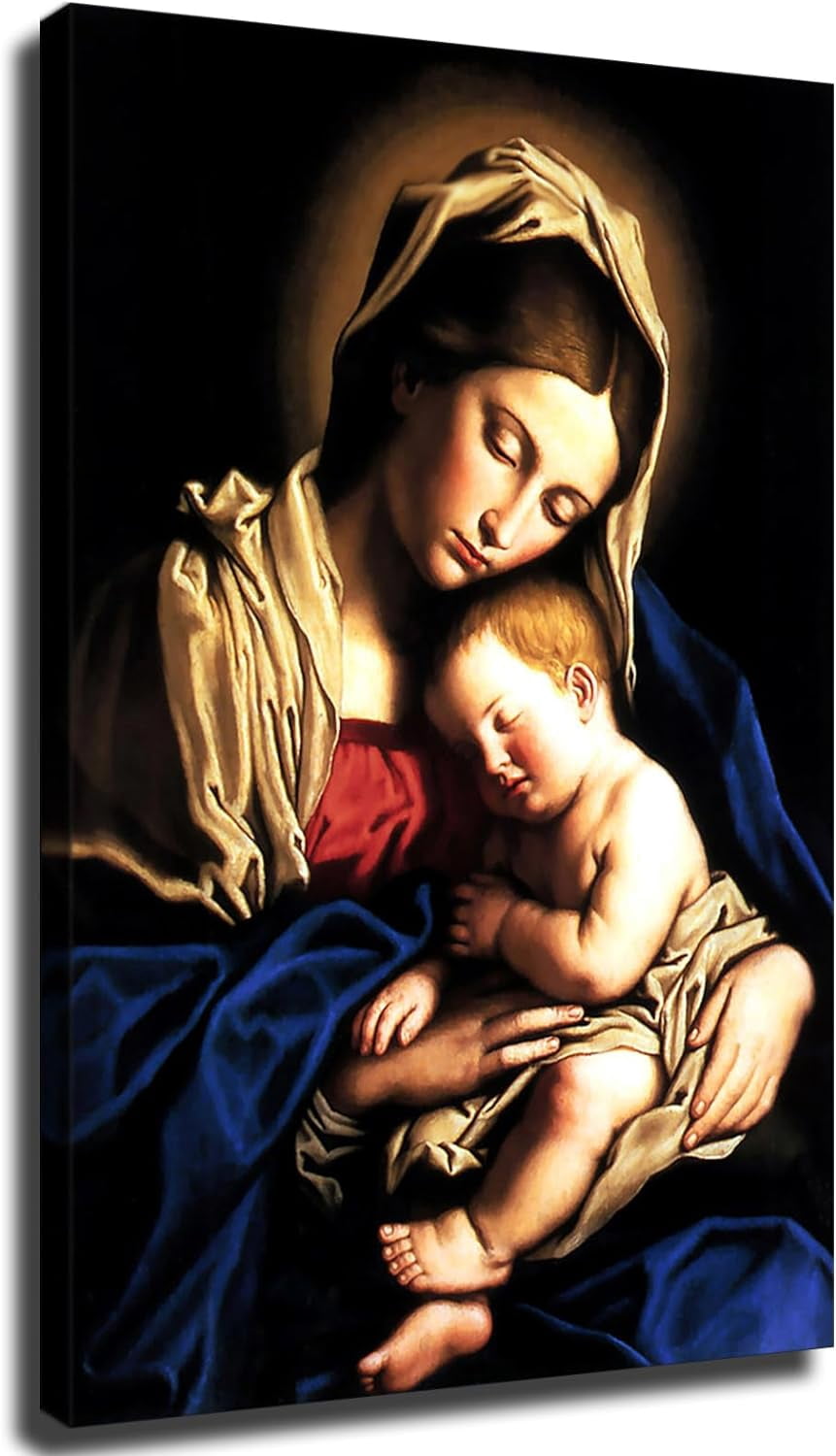 Virgin Mary Holding Jesus Posters Lovely Mother and Child Picture ...