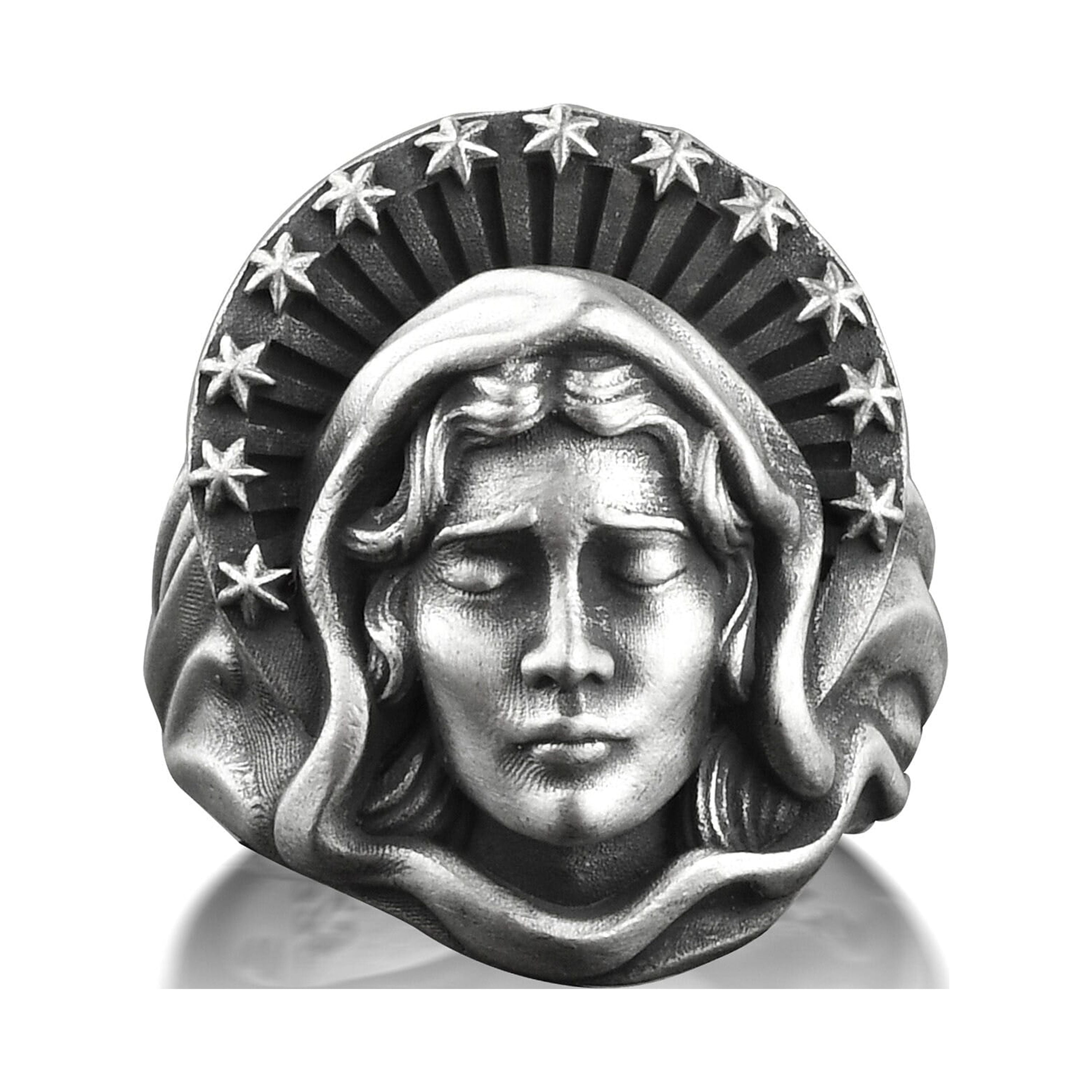 Virgin Mary Immaculate Conception Ring, Extraordinary Mother Mary Ring ...