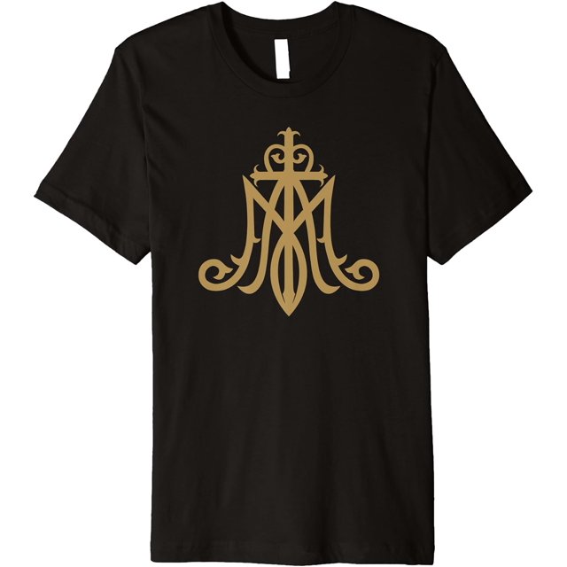 Virgin Mary Insignia Ave Maria Monogram Catholic Premium T-Shirt ...