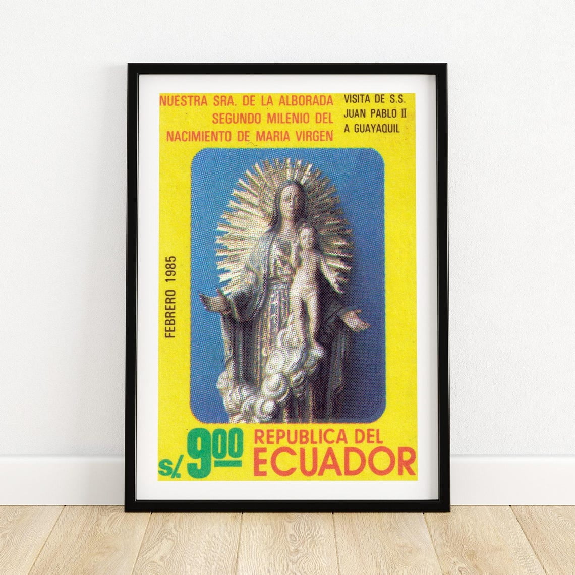 Virgin Mary And Jesus - Ecuador - Postage Stamp Print - Aesthetic Wall ...