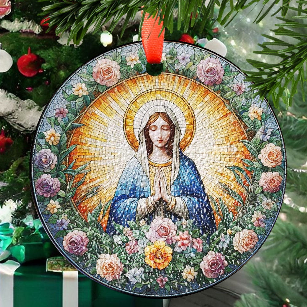 Virgin Mary Religious GLASS Suncatcher Hanging, Jesus Christ, Maria ...