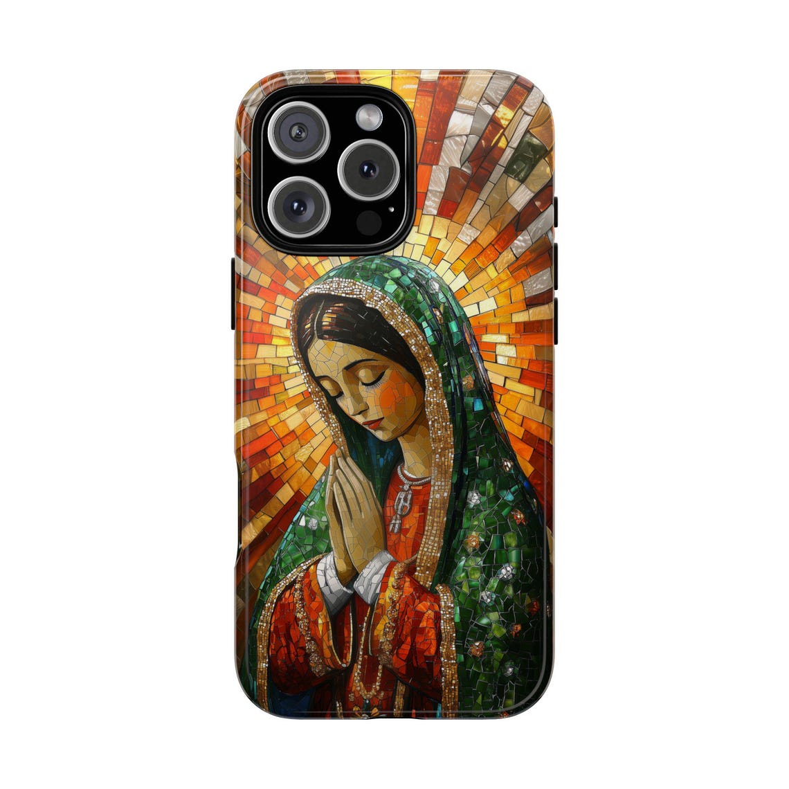 Virgin Mary Stained Glass Mosaic Sacred Religious Artwork Case for ...