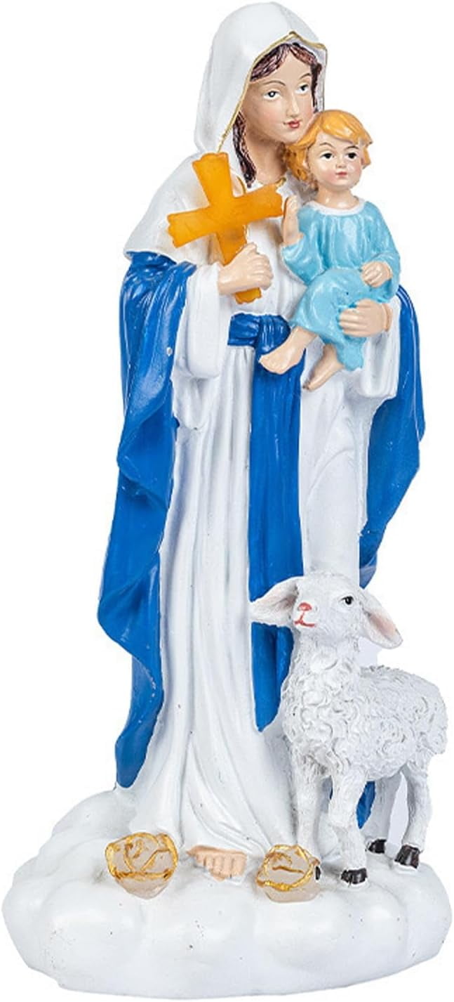 Virgin Mary Statue, Virgin Mary Sculpture with Baby , Solar Virgin Mary ...