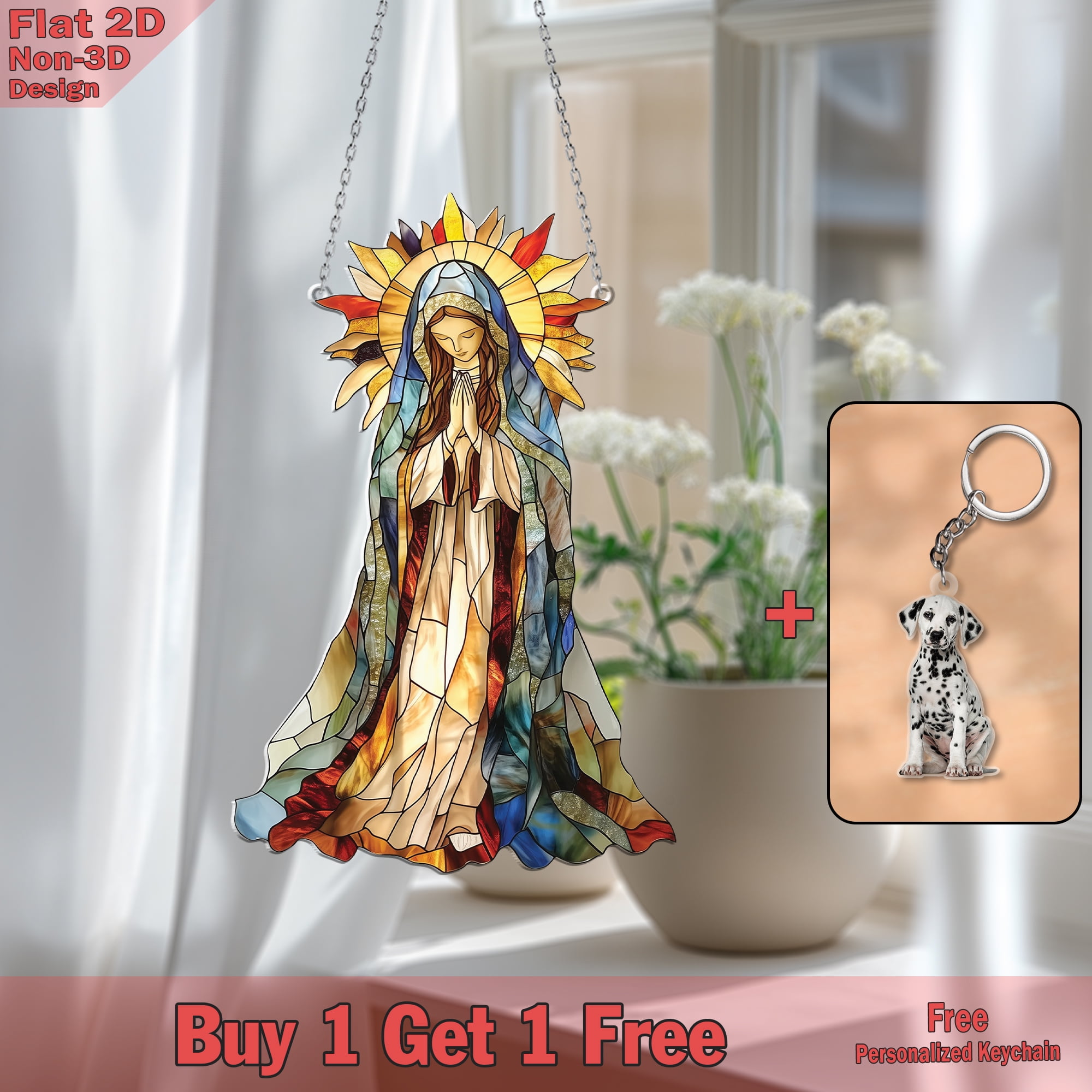 Virgin Mary - Sun Catcher - Unique Religious Gift - Spiritual Window ...