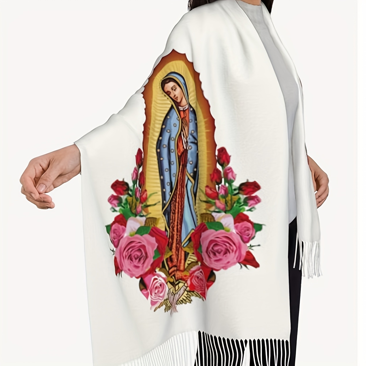 Virgin Mary Women's Shawl, Our Lady of Guadalupe Blanket Scarf, Soft ...