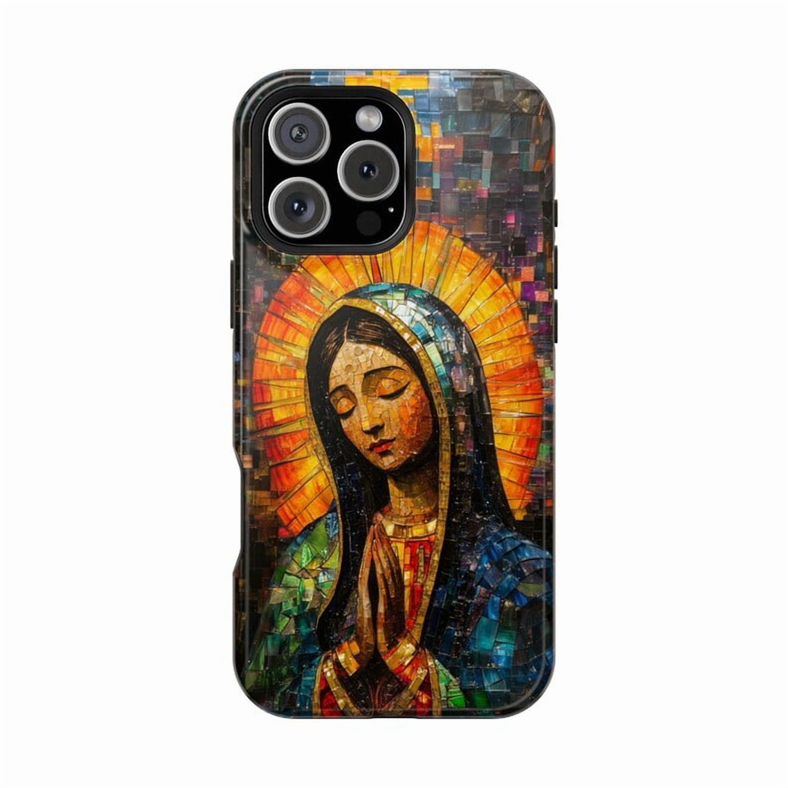 Virgin Mary iPhone Case Glass Mosaic Catholic Spiritual Art for iPhone ...