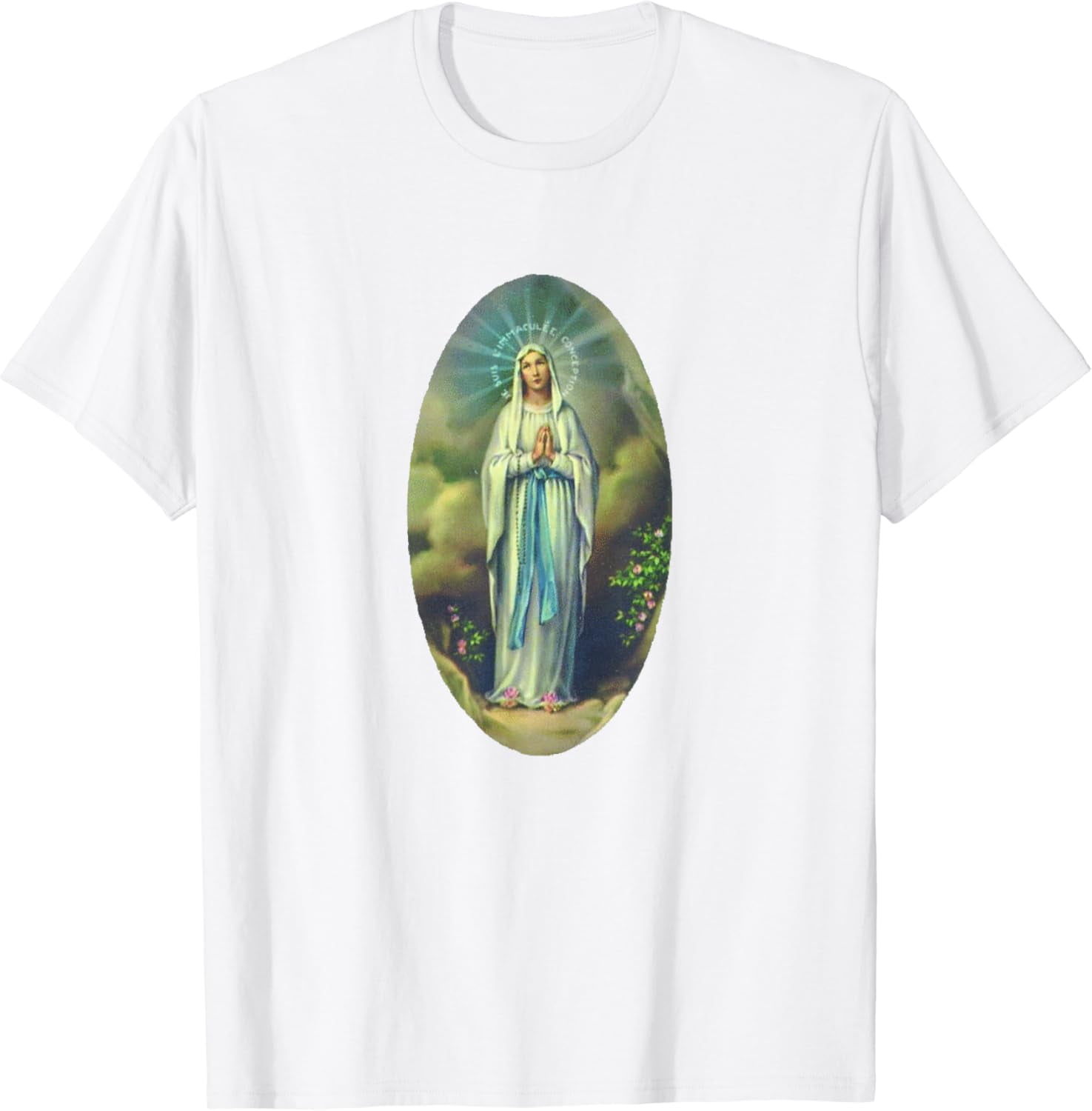 Virgin Mary of Lourdes Our Lady Christian Gift for Men Women T-Shirt ...