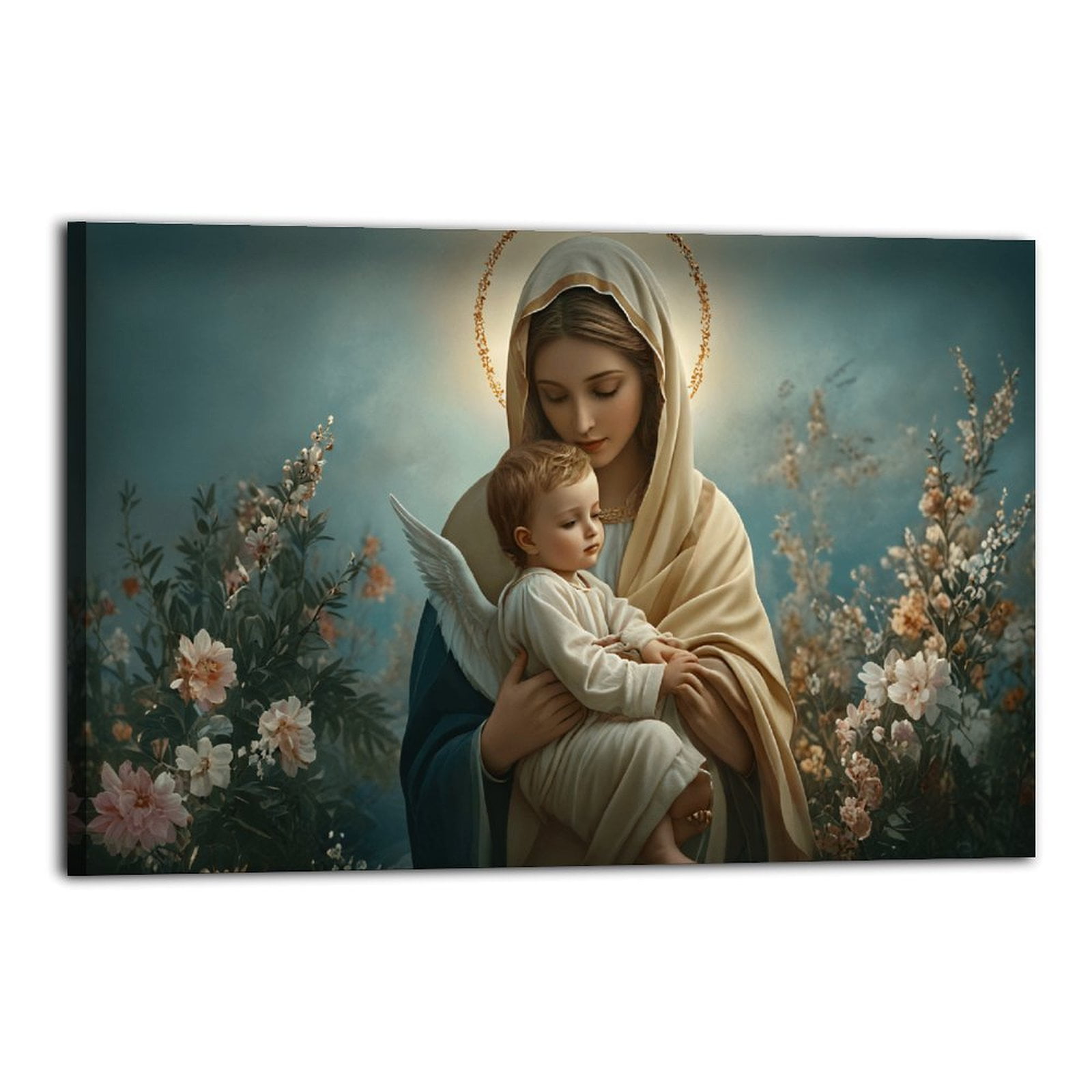 Virgin Mary with Angel Baby Jesus Poster Great Wall Art for Home Decor ...