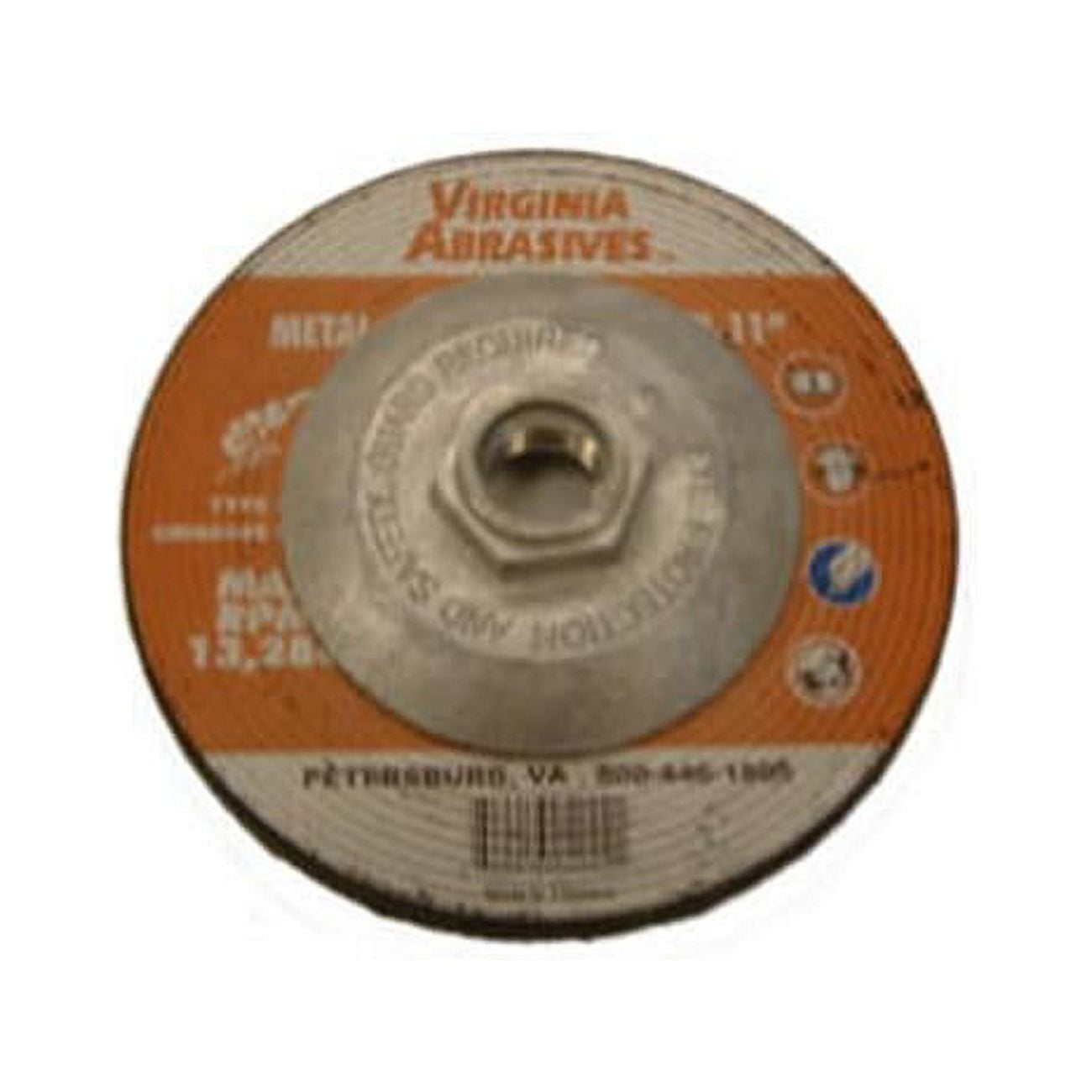 Virginia Abrasives 424-59004 Metal Grinding Wheel With Hub - 4.5 x 0.25 ...