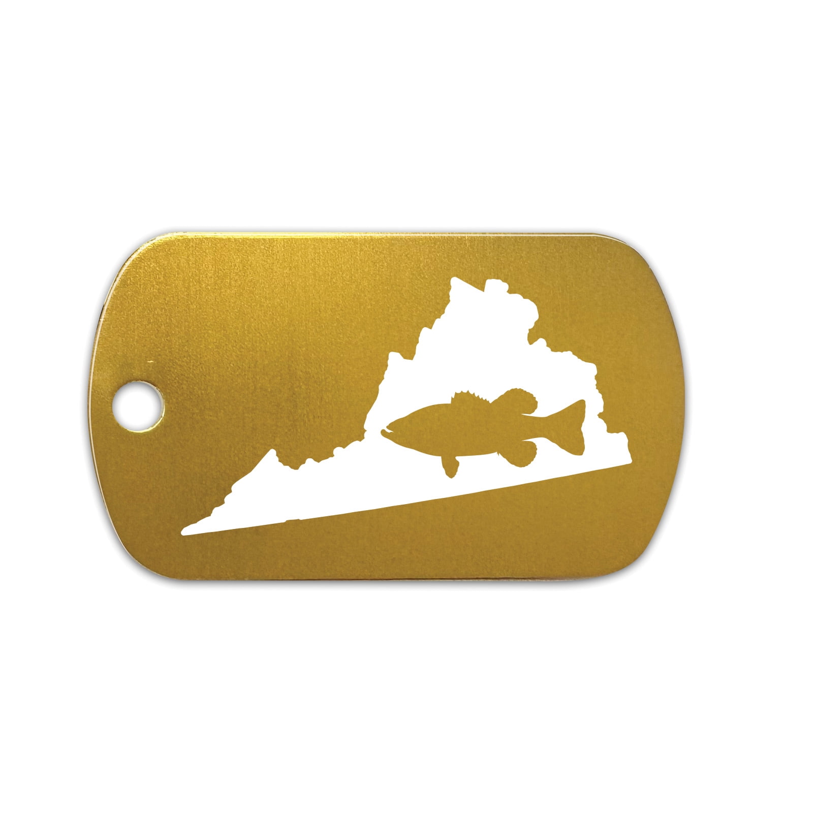 Virginia Bass GI Dog Tag Aluminum Keychain state shaped largemouth ...