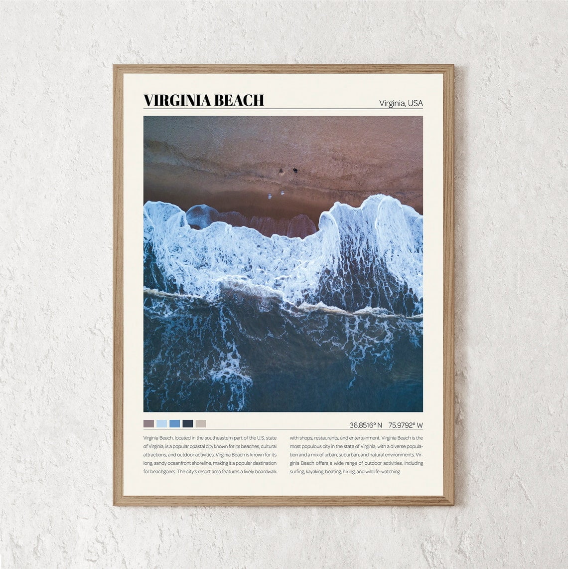 Virginia Beach Print, Virginia Beach Wall Art, Virginia Beach Poster ...