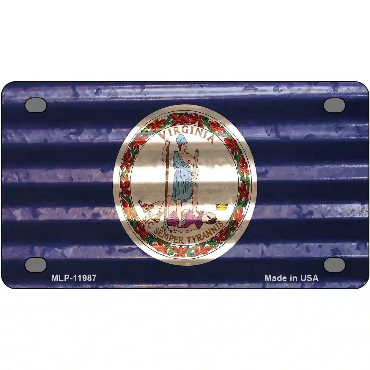Virginia Corrugated Flag Novelty License Plate 4" x 2.2" Mini (MLP ...