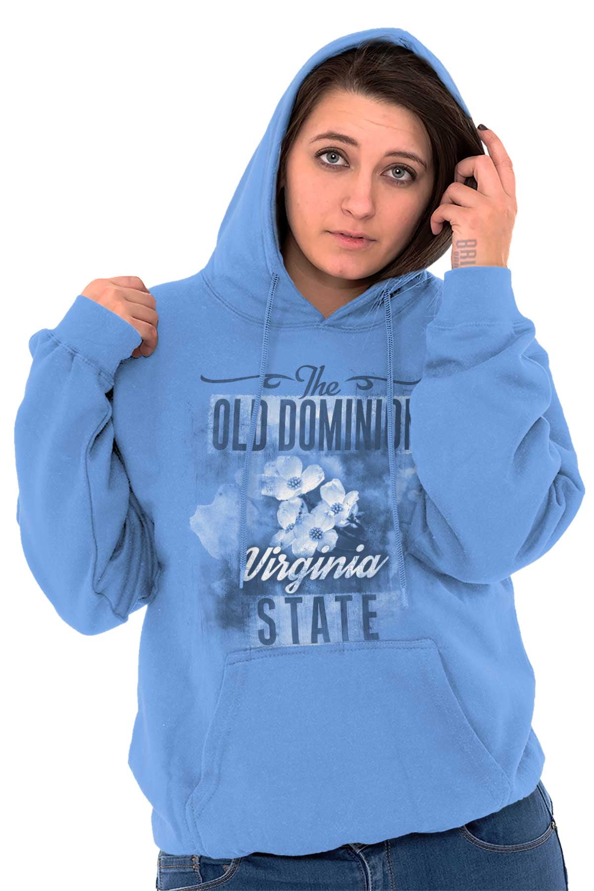 Virginia Cute State Flower Souvenir Women Plus Size Hoodie Brisco ...