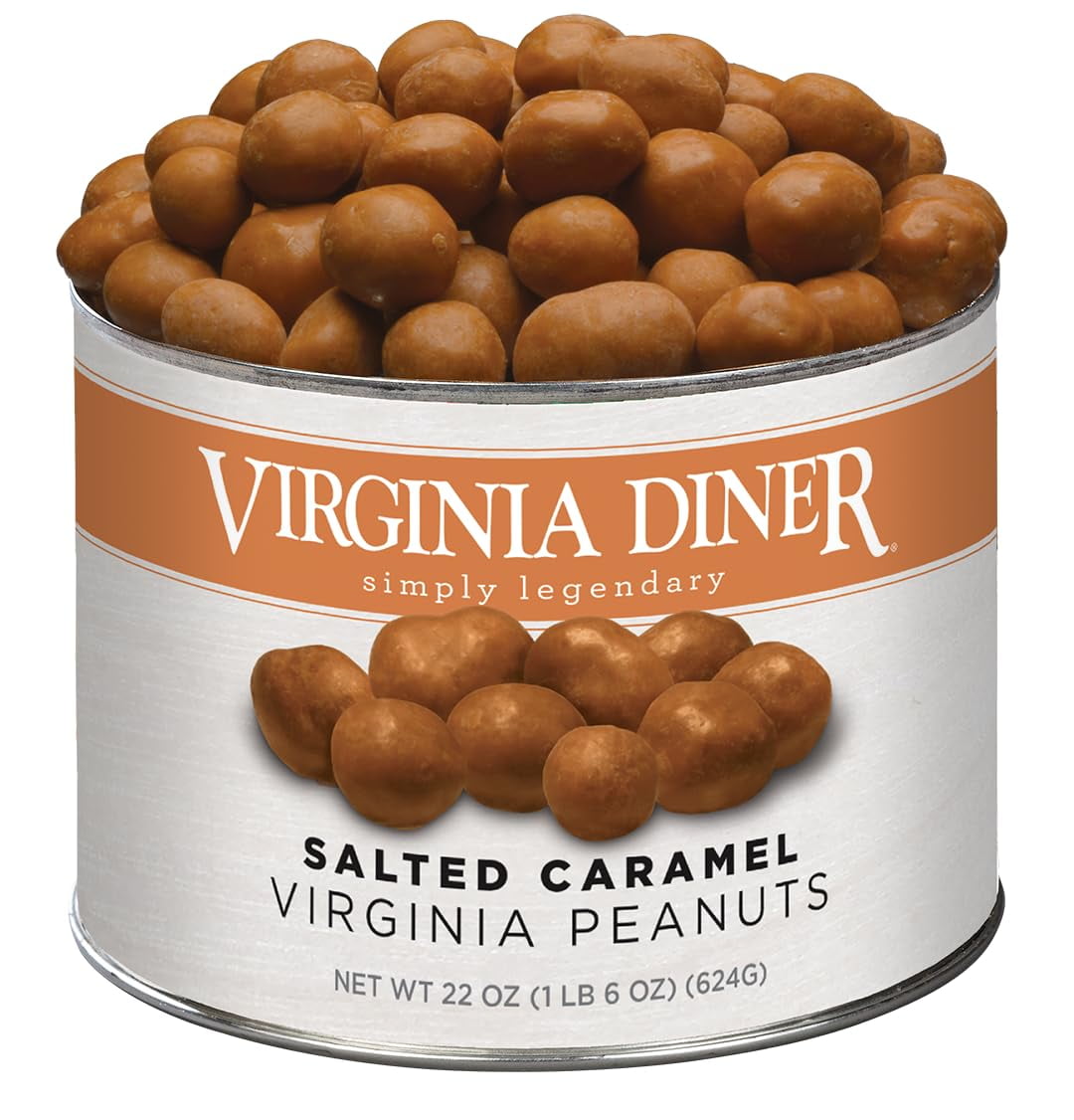 Virginia Diner - Gourmet MZF22 Natural Salted Caramel Peanuts, 22 Ounce Tin - Walmart.com