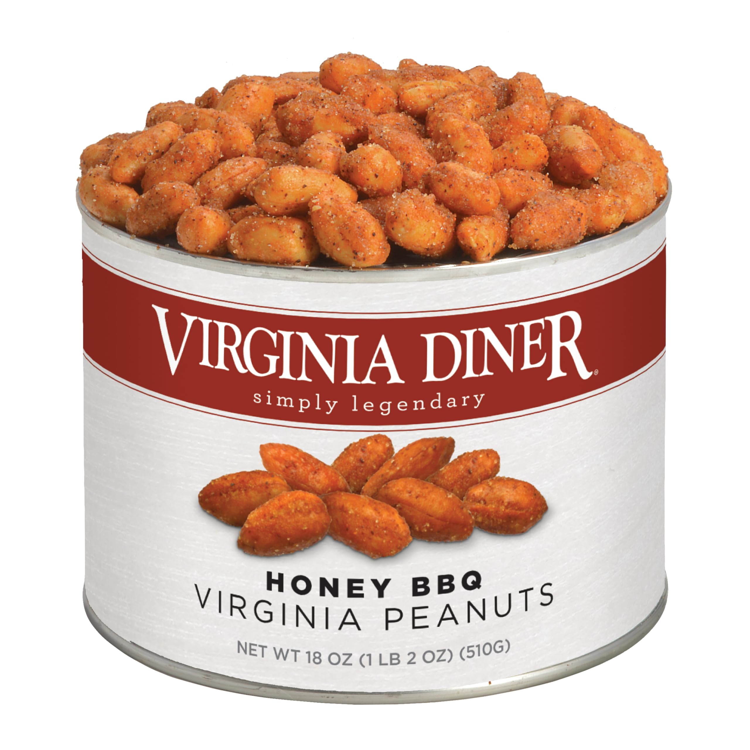 Virginia Diner Honey BBQ SBF3 Peanuts - XL Honey Roasted Virginia Peanuts Non-GMO, Preservative ...