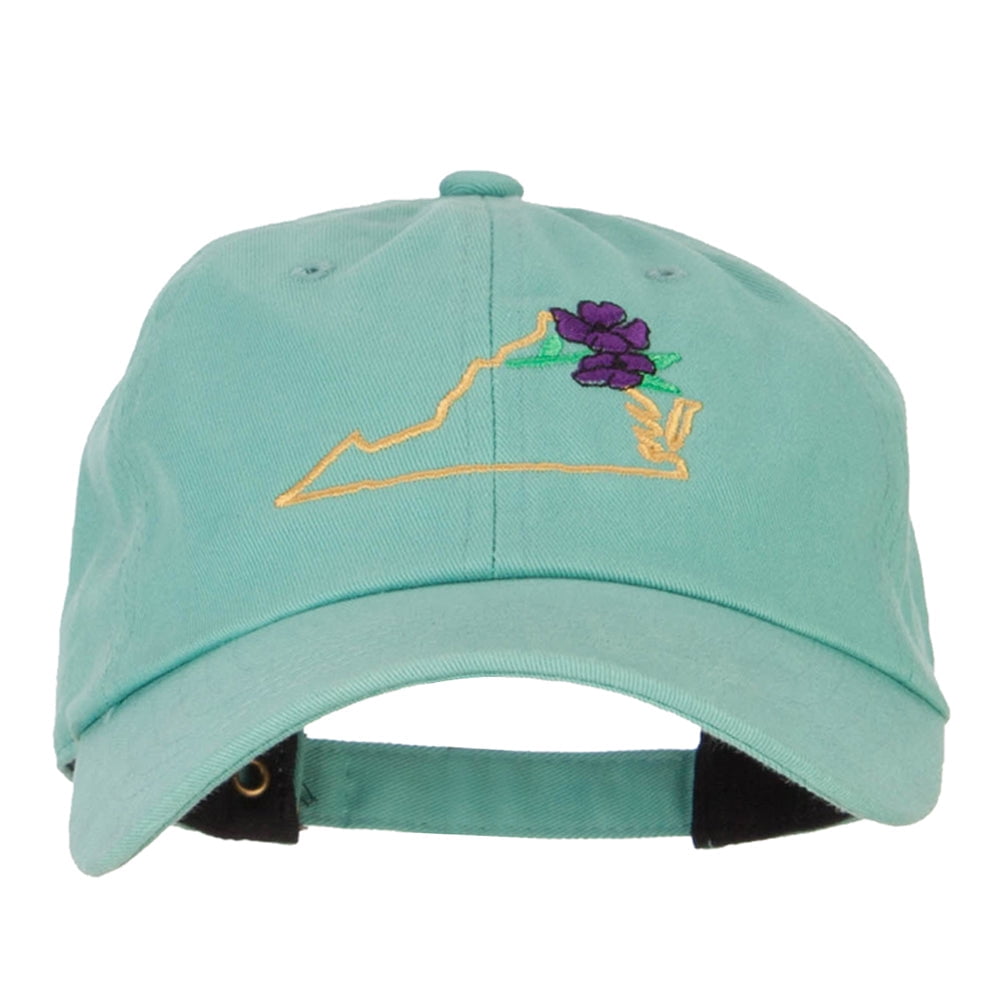 Virginia Dogwood with Map Embroidered Unstructured Washed Cap - Mint ...