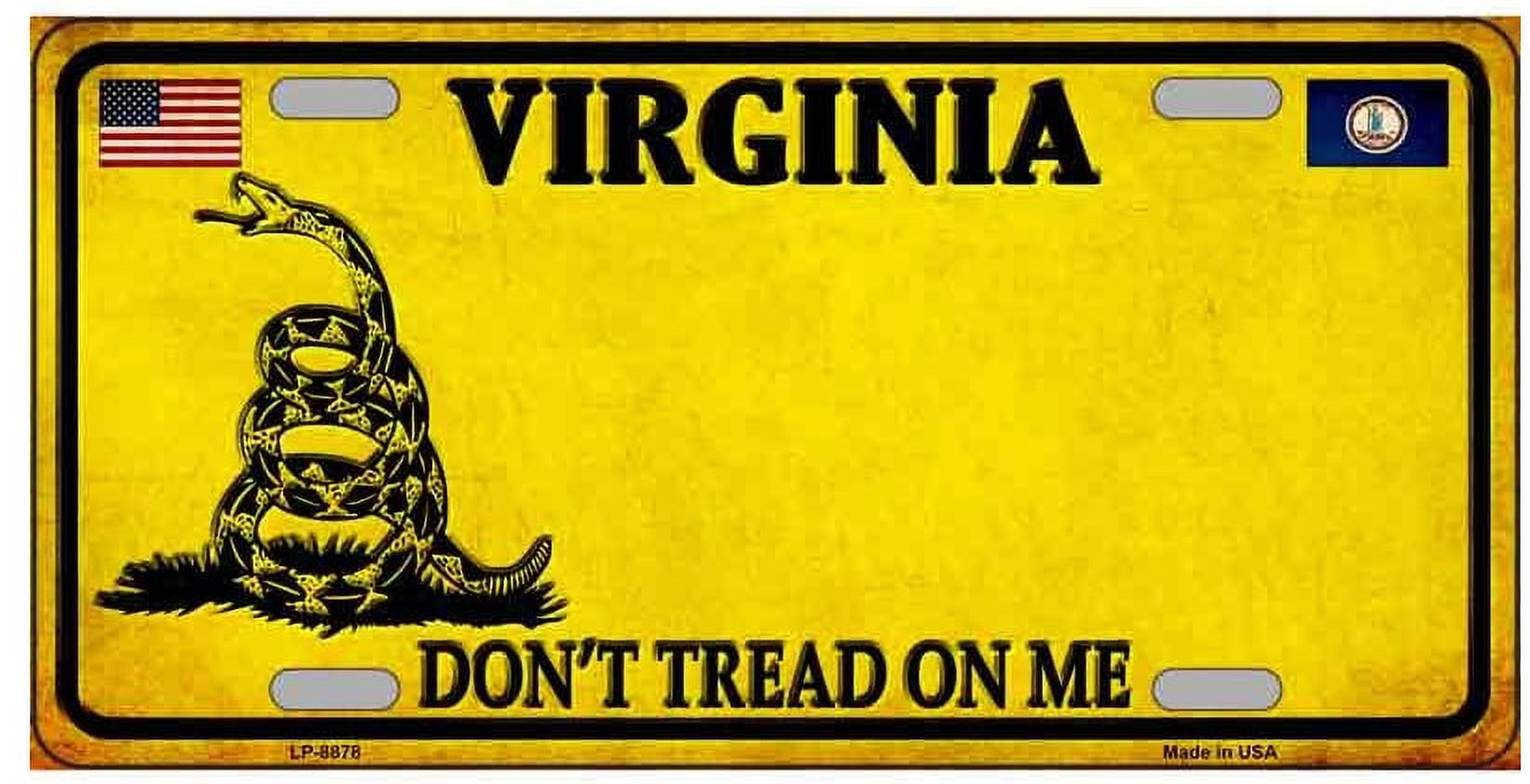 Virginia Dont Tread On Me Novelty Metal License Plate Tag LP-8878 ...
