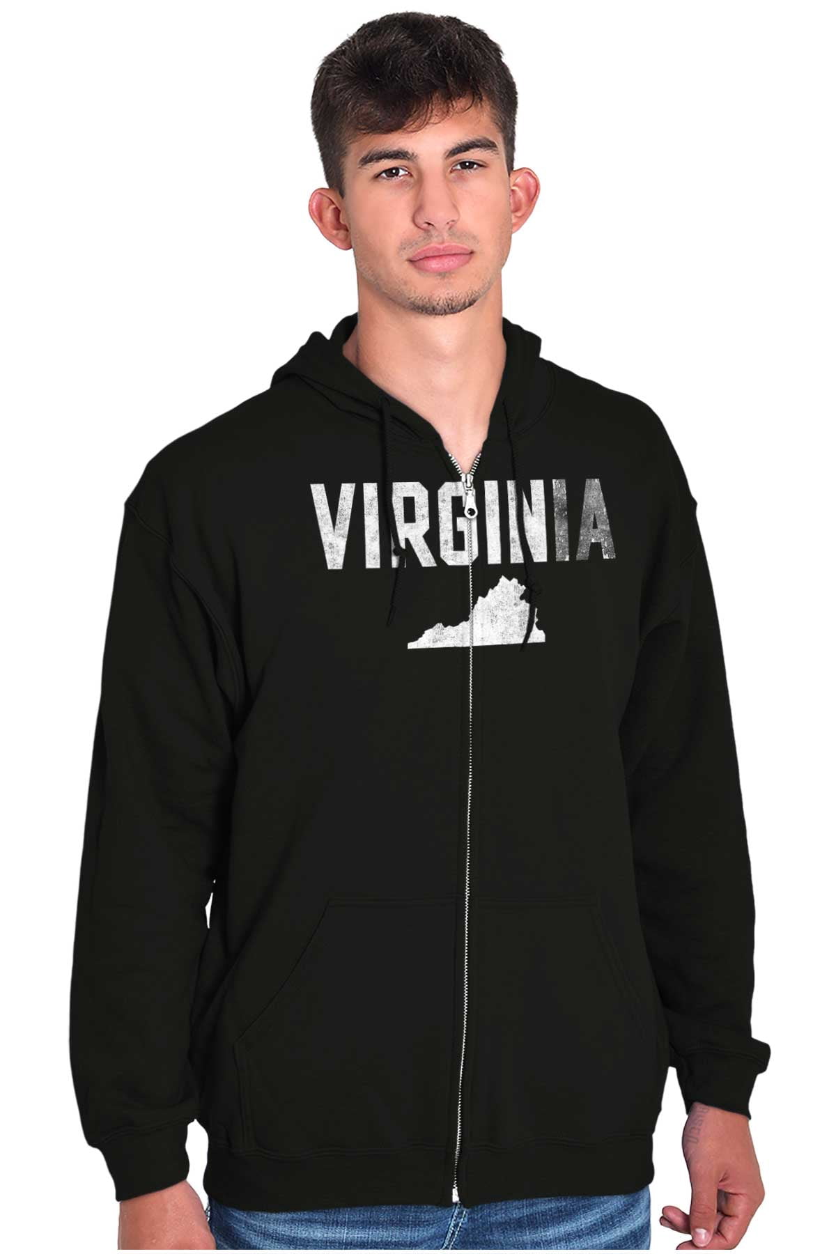 Virginia Funny Pun Tourist Souvenir Zip Up Hoodie Men's Women's Brisco ...