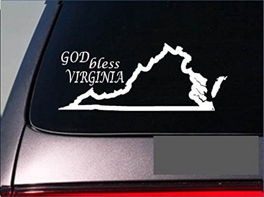Virginia God Bless 6" sticker *E745* state outline home map decal vinyl ...