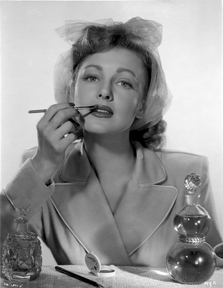 Virginia Grey Putting a lipstick on Lips Portrait Photo Print (24 x 30 ...