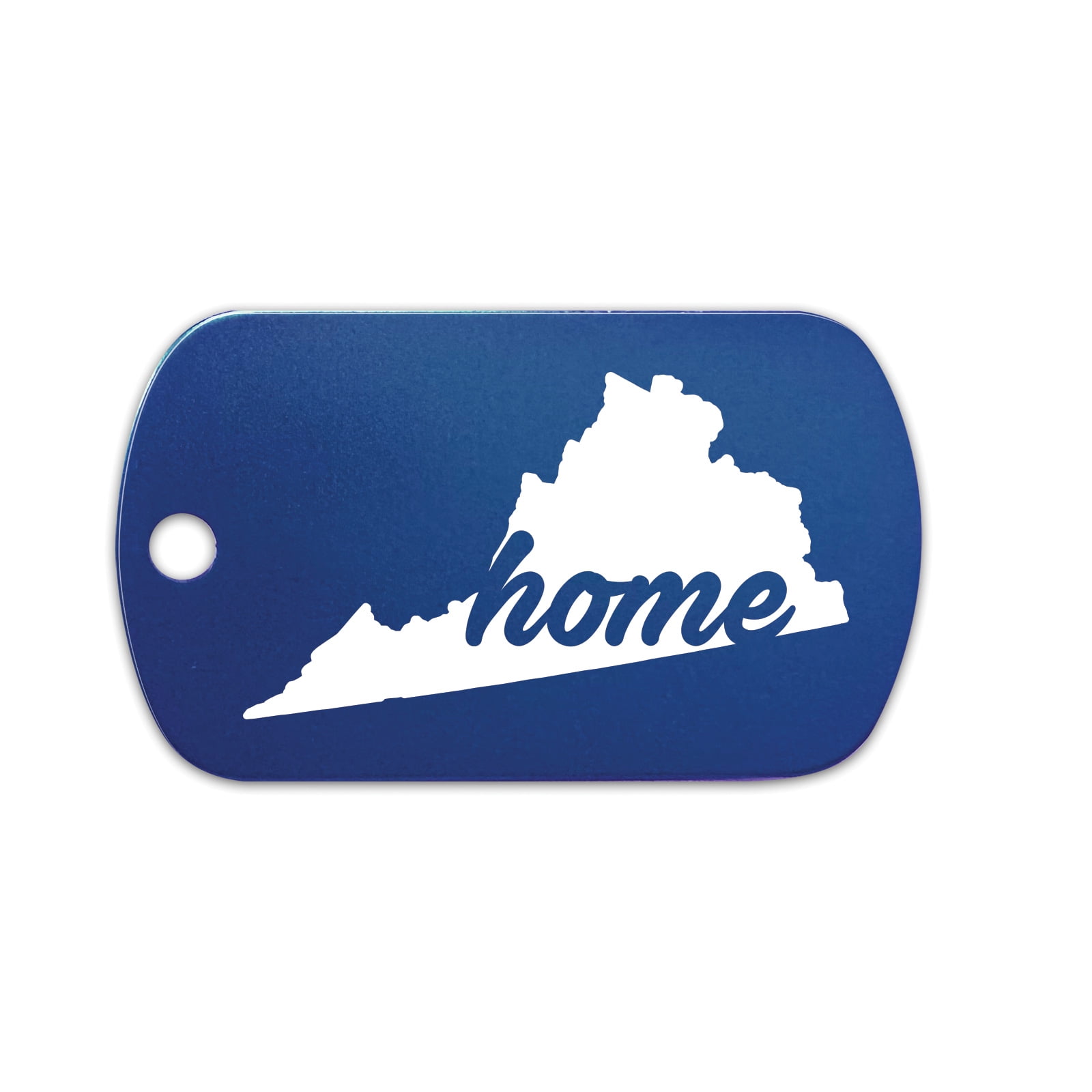 Virginia Home GI Dog Tag Aluminum Keychain state shaped va love - Blue ...