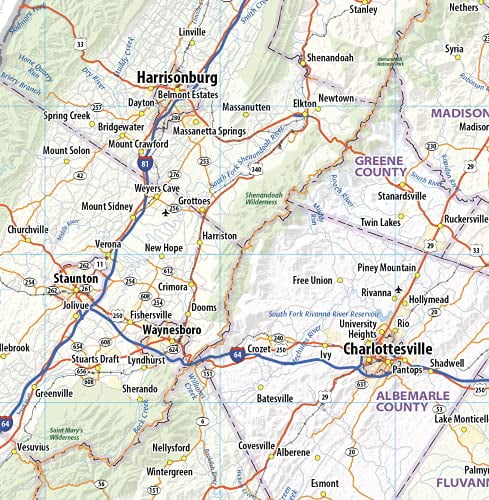 Virginia Laminated Wall Map (48” Wide by 22” high) - Walmart.com