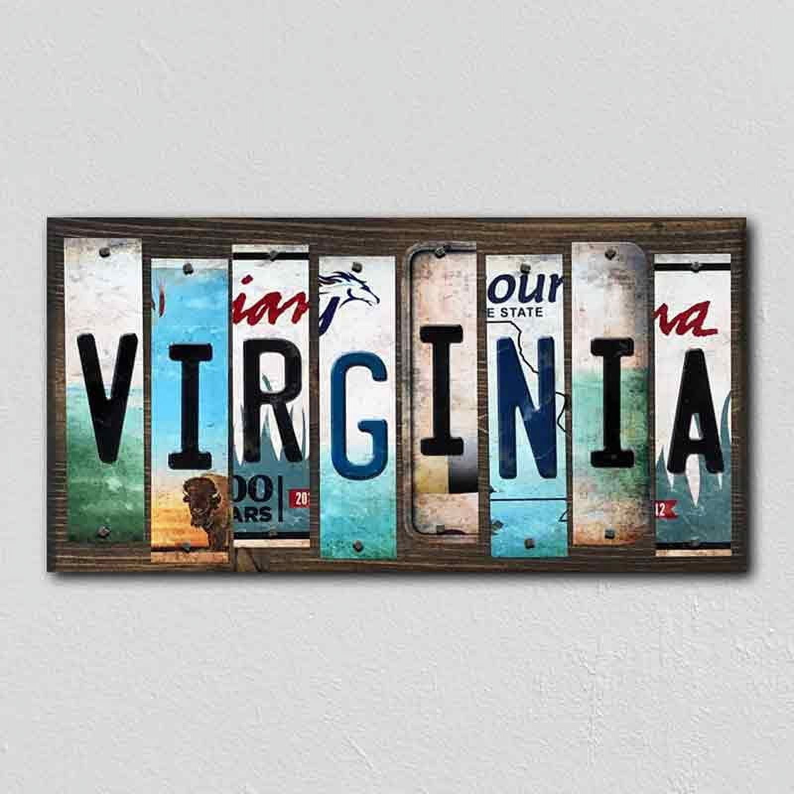 Virginia License Plate Tag Strips Novelty Wood Signs WS-196 8" x ...