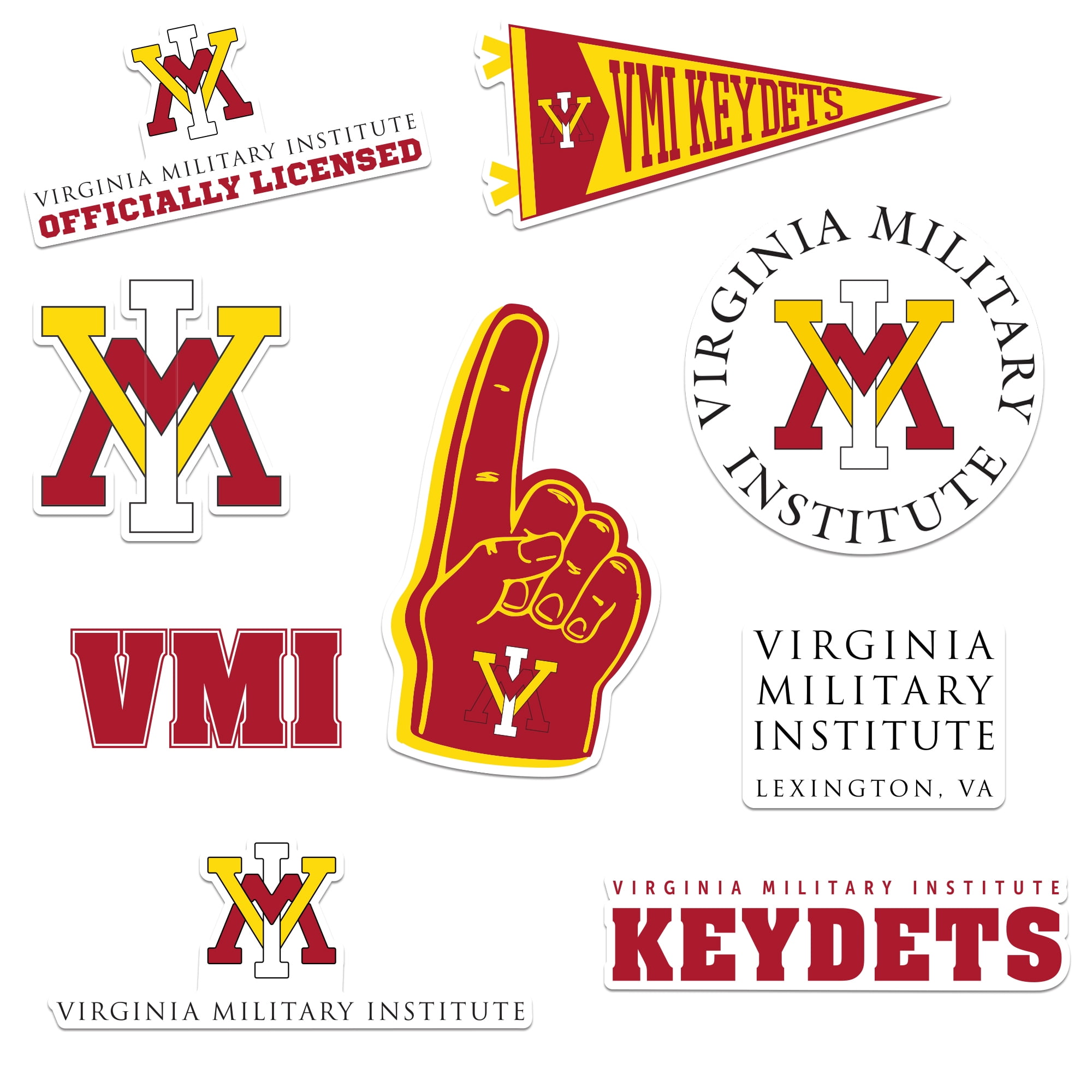 Virginia Military Institute 8ct Vinyl Large Deluxe Stickers Variety ...