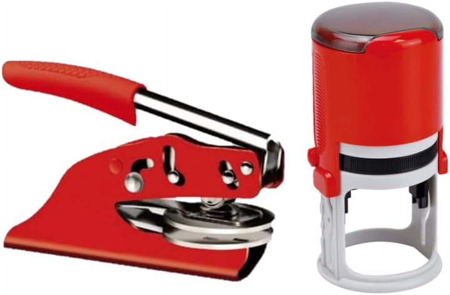 Virginia Notary Seal Embosser Bundle with Round Self Inking | (Red, 2 ...