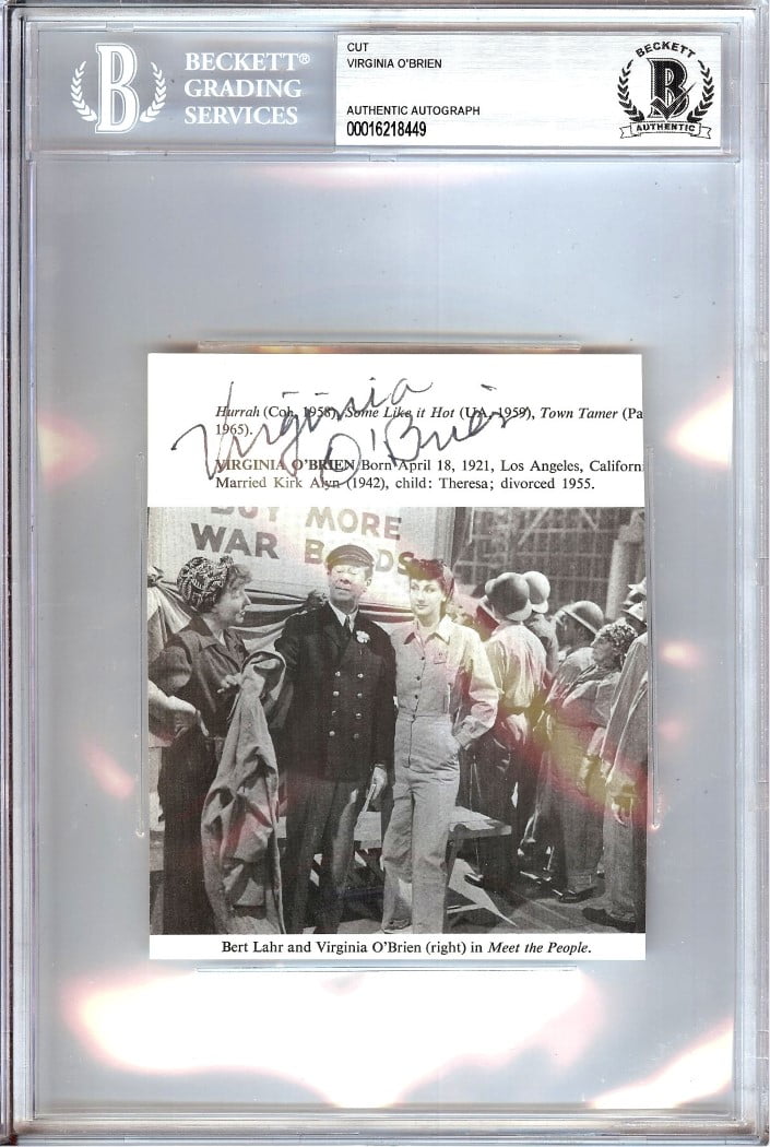 Virginia O'Brien Signed Autograph Cut Signature Meet the People BAS ...