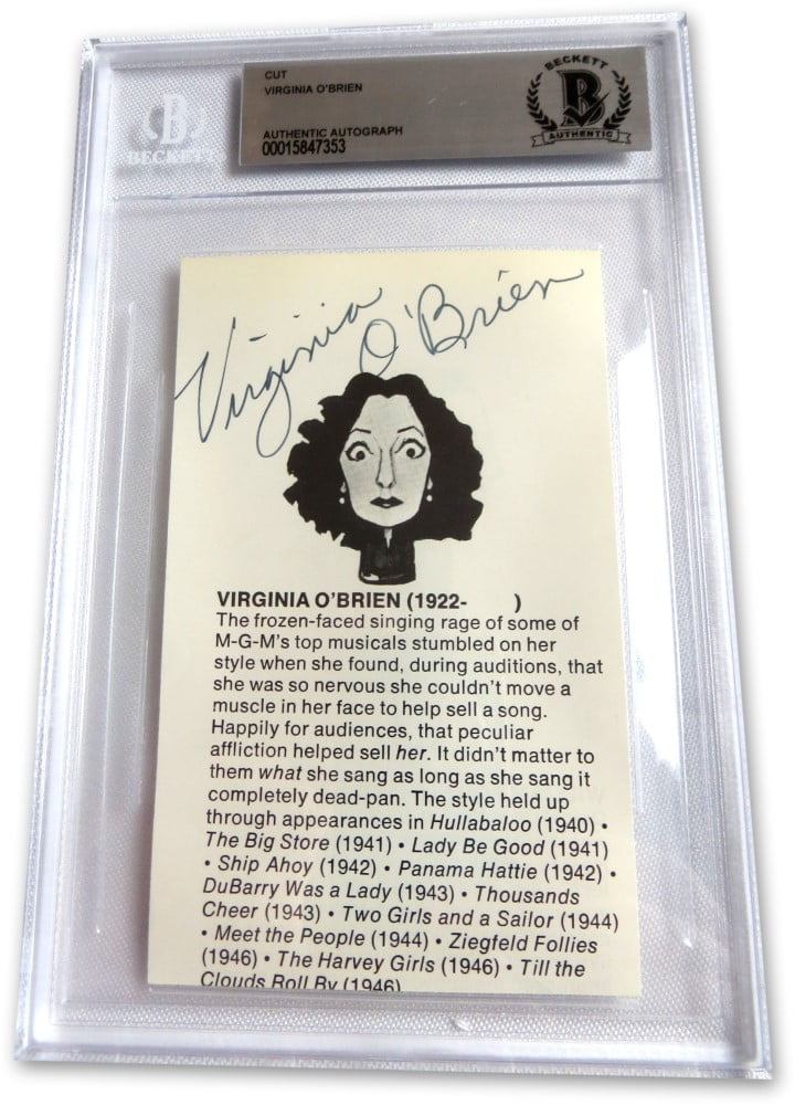 Virginia O'Brien Signed Autographed Cut Signature MGM Hollywood Actress ...