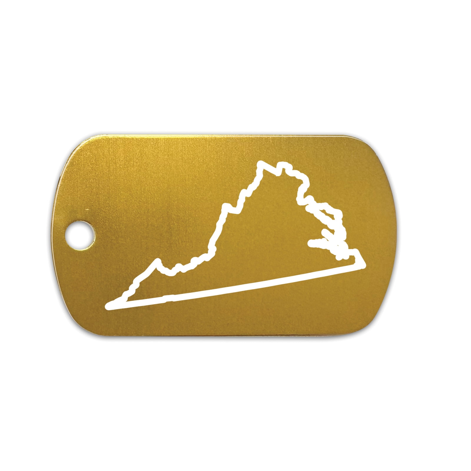 Virginia Outline GI Dog Tag Aluminum Keychain va - Gold - Walmart.com