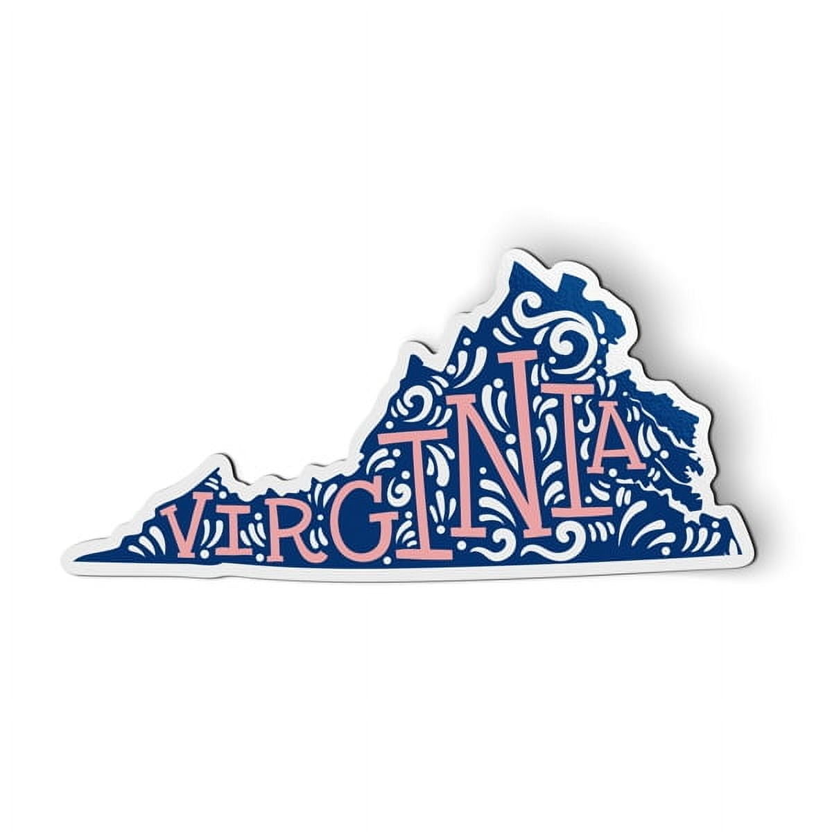 Virginia Shape Cute Letters Native Local - 5.5" Magnet for Car Locker ...