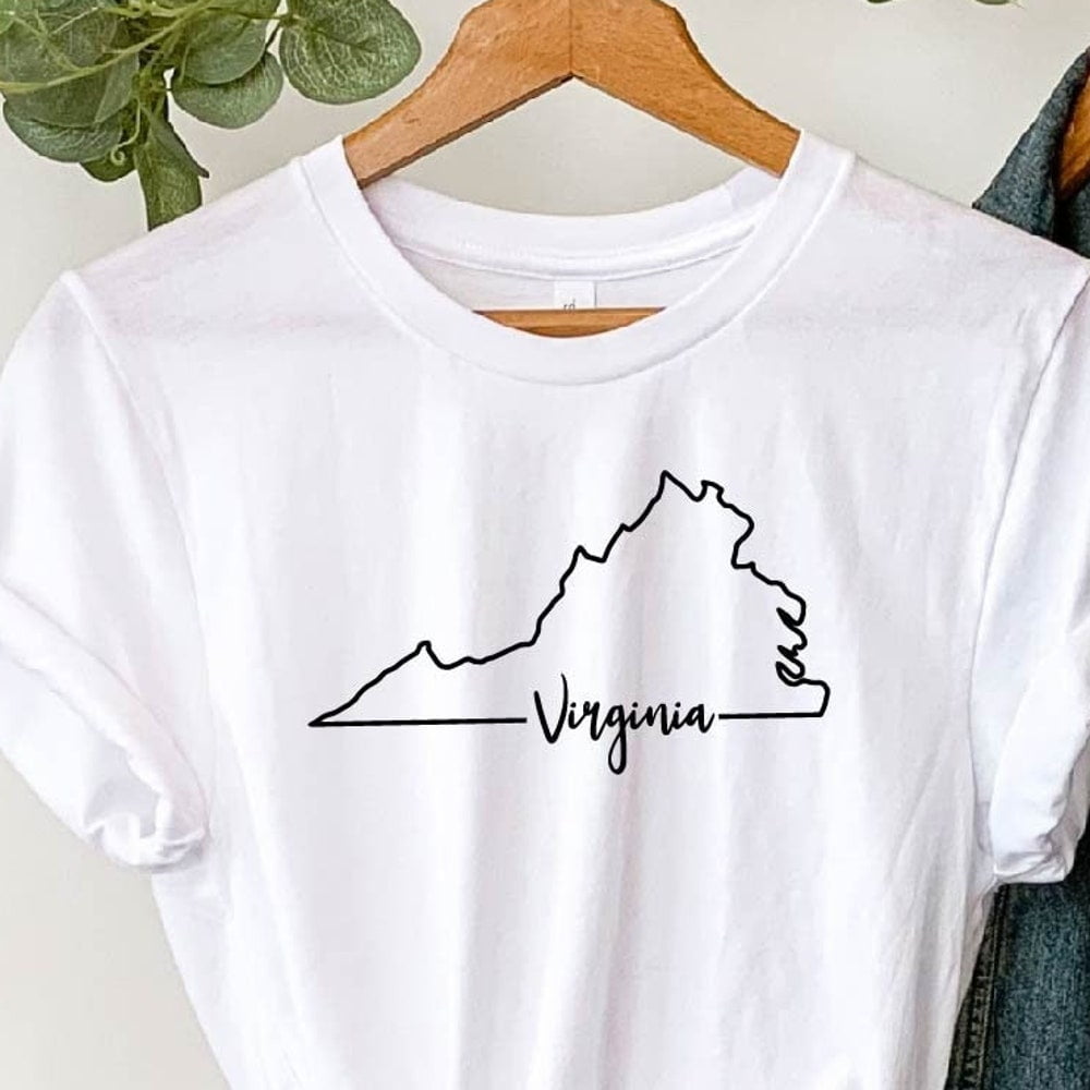 Virginia Shirt, Virginia Home Tee, Home State T-shirt, Virginia Map ...
