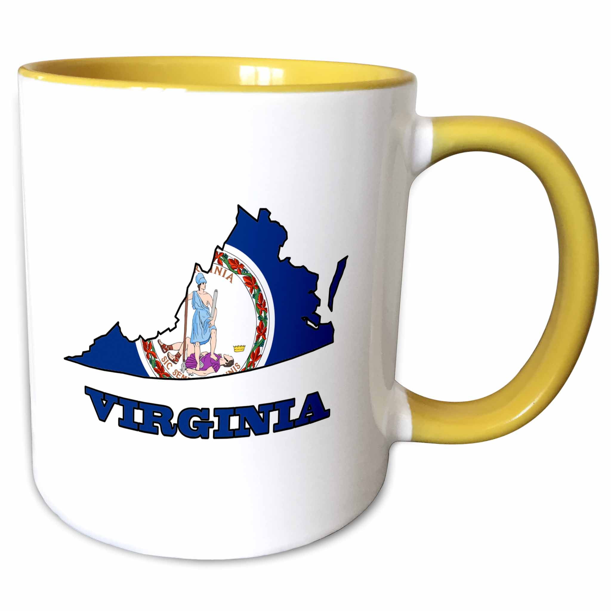 3drose, Virginia State Flag in the Outline Map and Letters for Virginia ...