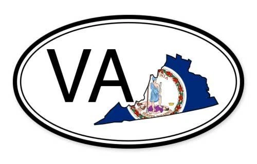 Virginia State Flag Oval Car Sticker Phone Decal Water Bottle Stickers ...