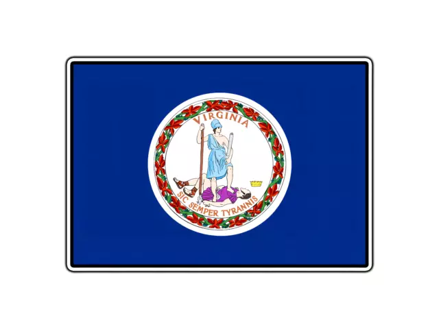Virginia State Flag Waterproof Sticker Phone Decal Water Bottle ...