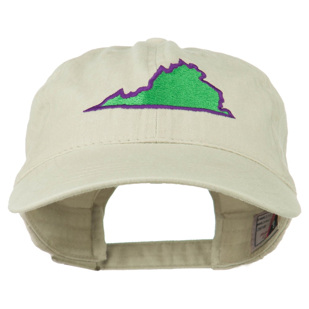 Virginia State Map Embroidered Washed Cotton Cap - Stone OSFM - Walmart.com