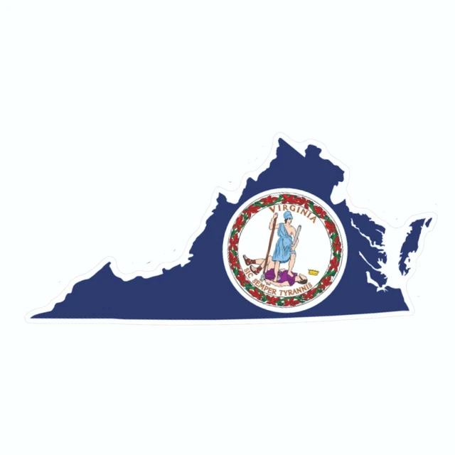 Virginia State Map Outline With Flag Sticker, Vacation Sticker Phone ...