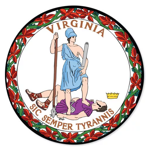 Virginia State Seal Sticker Window Decal Phone Decal Water Bottle ...