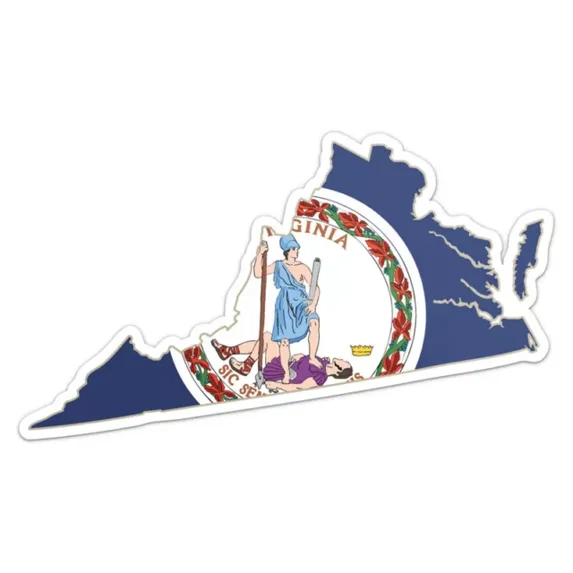 Virginia State Sticker Phone Decal Water Bottle Stickers Car Decals ...