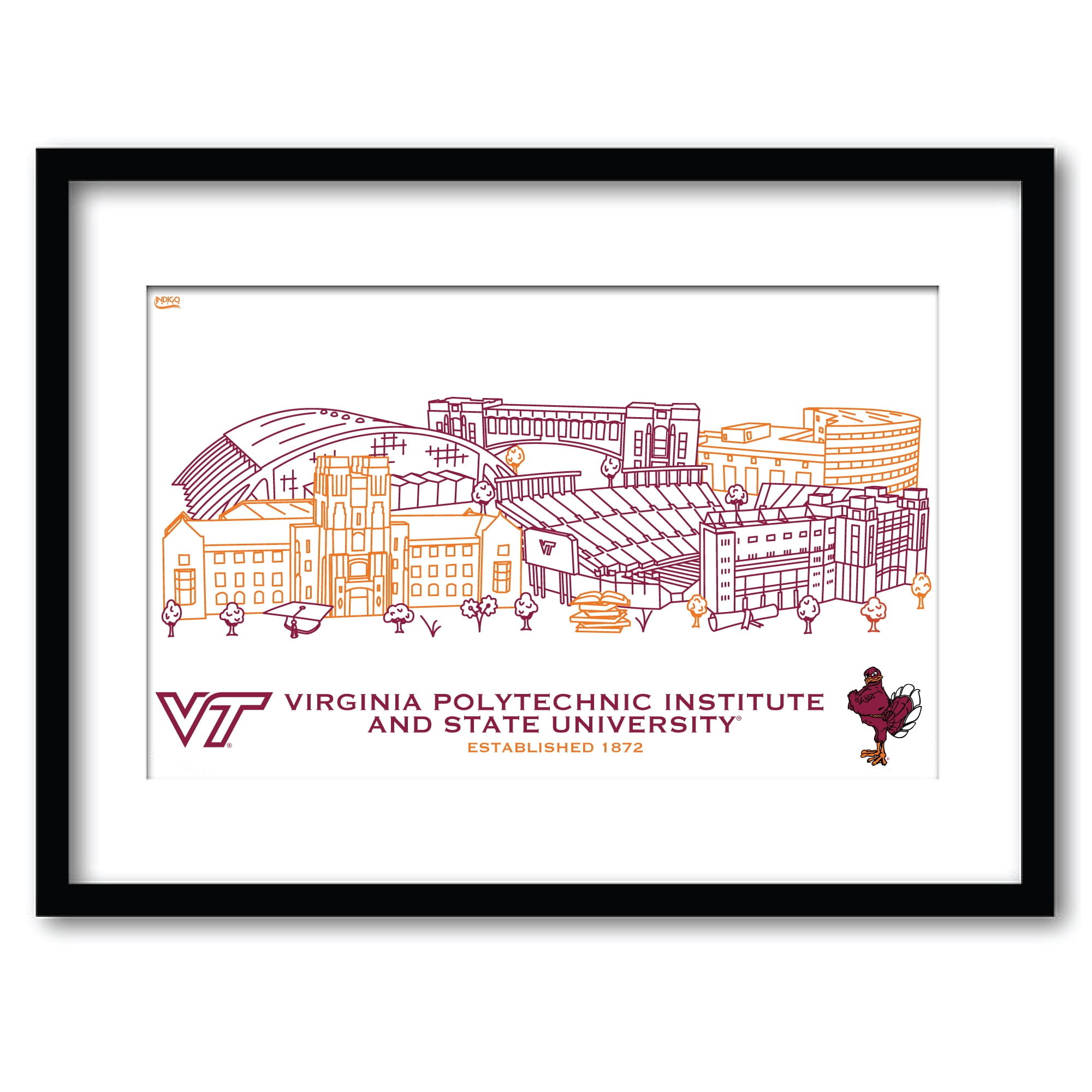 Virginia Tech Hokies 11" x 14" Framed Campus Wall Art Collage - Walmart.com