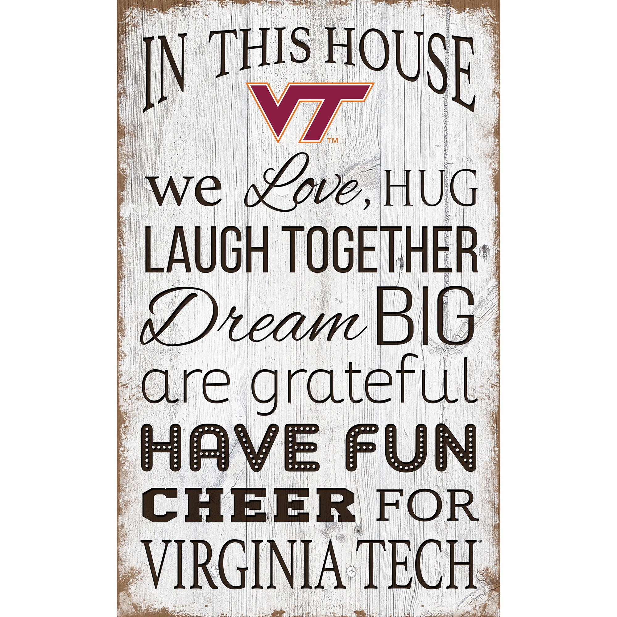 Virginia Tech Hokies 11'' x 19'' Team In This House Sign - Walmart.com